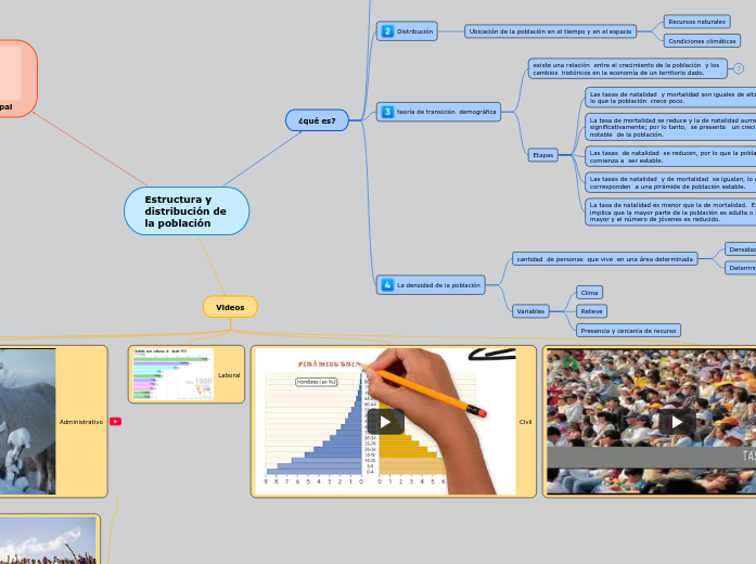 Estructura y distribución de la población - Mind Map